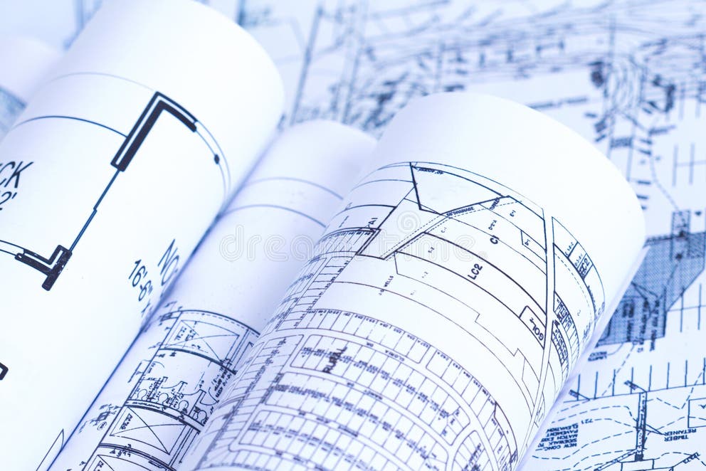 Blueprints stock photo. Image of engineering, layout - 39667394