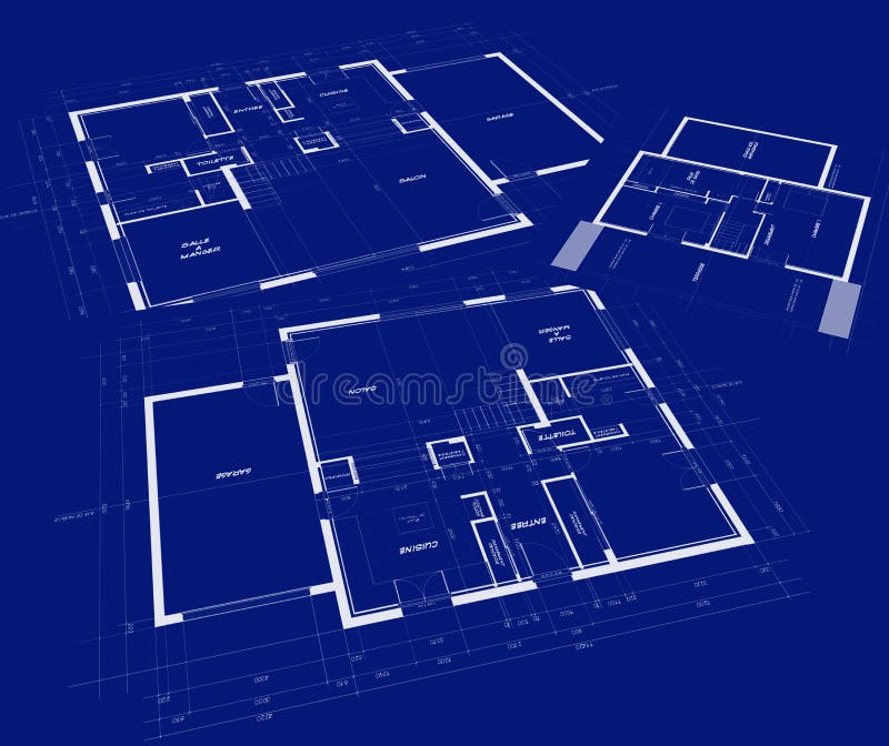 Blueprints for a Residential Development Stock Illustration ...