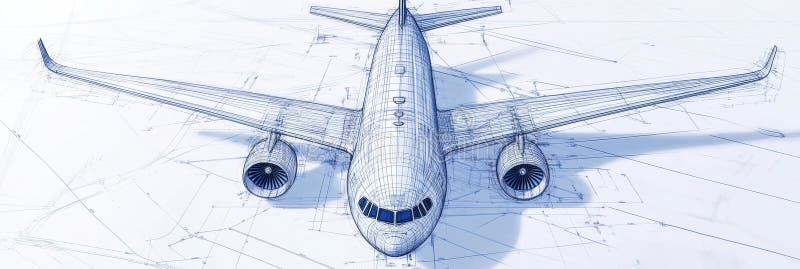 Blueprints Showcasing the Intricate Design of an Airplane in an ...