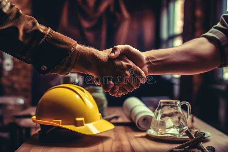 Blueprints of Success: Handshake Over Construction Project - Generative ...