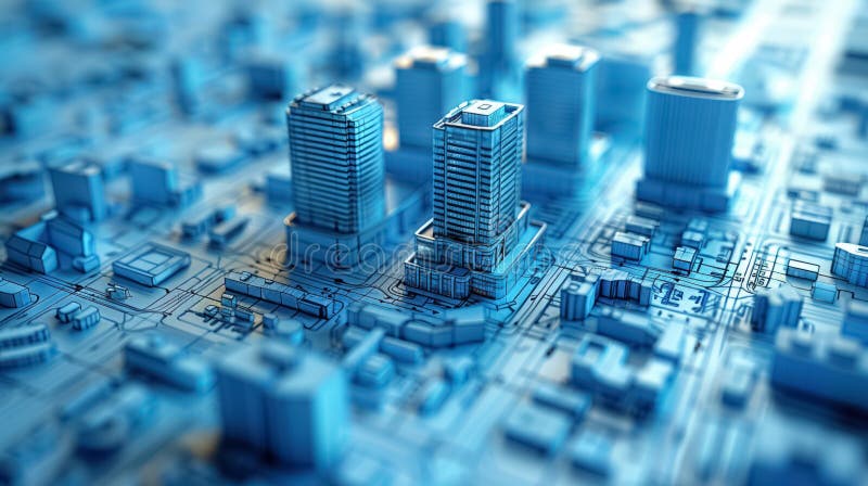 Blueprints for Urban Development Projects. City Planners and Developers ...