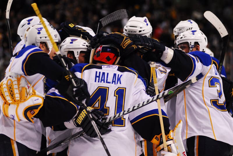 Blues Celebrate a Shootout Win in Boston Editorial Photography - Image ...