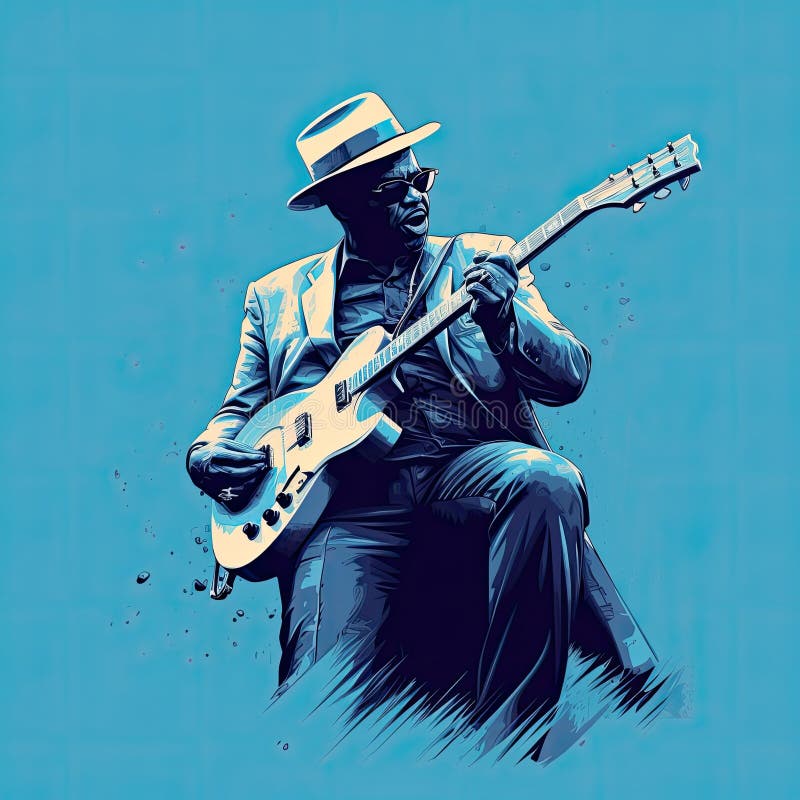 Blues Illustration - Made with Generative AI Tools Stock Illustration ...