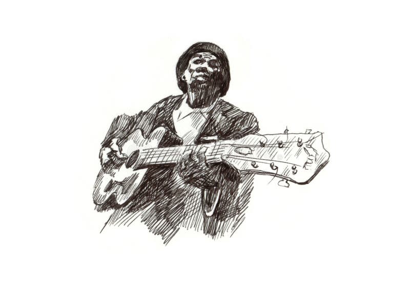 Blues man stock illustration. Illustration of draft, artwork - 24245791
