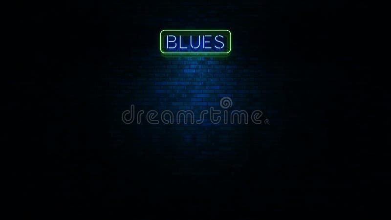 Blues Neon Light Sign Flickering at Wall Stock Footage - Video of light ...