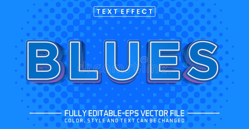 Blues Text Editable Style Effect Stock Vector - Illustration of ...
