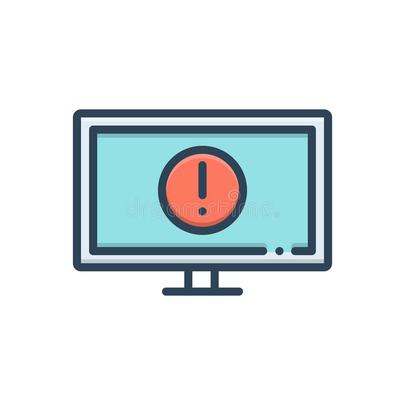 Color Illustration Icon for Bluescreen, Error and Monitor Stock ...