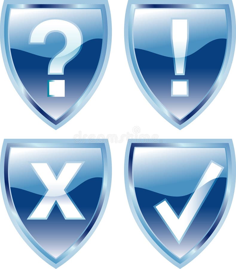 Blue shield and banner stock vector. Illustration of banner - 6566229