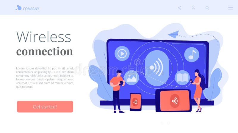 Bluetooth Connection Concept Landing Page. Stock Vector - Illustration ...