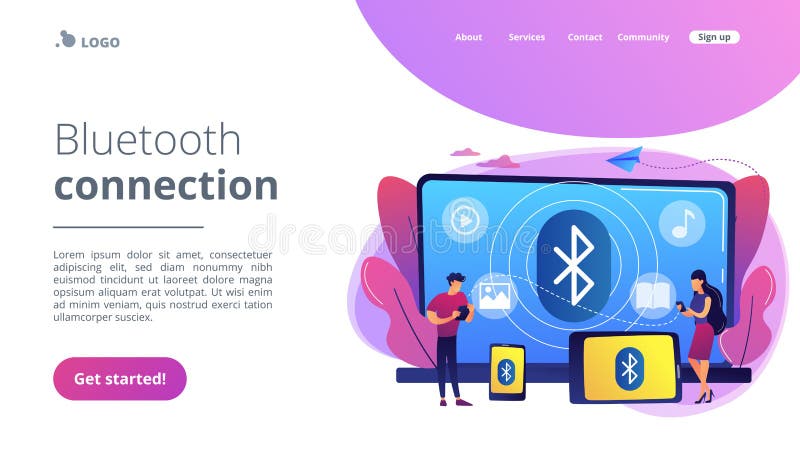 Bluetooth Connection Concept Landing Page. Editorial Stock Photo ...
