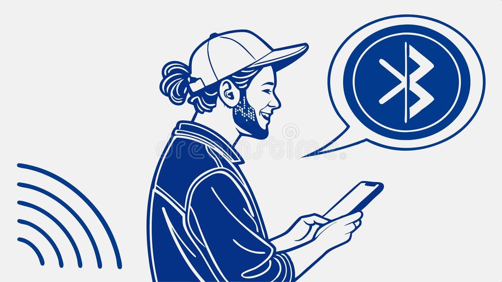 Bluetooth Connection Symbol, Wireless Technology and Device Vector ...