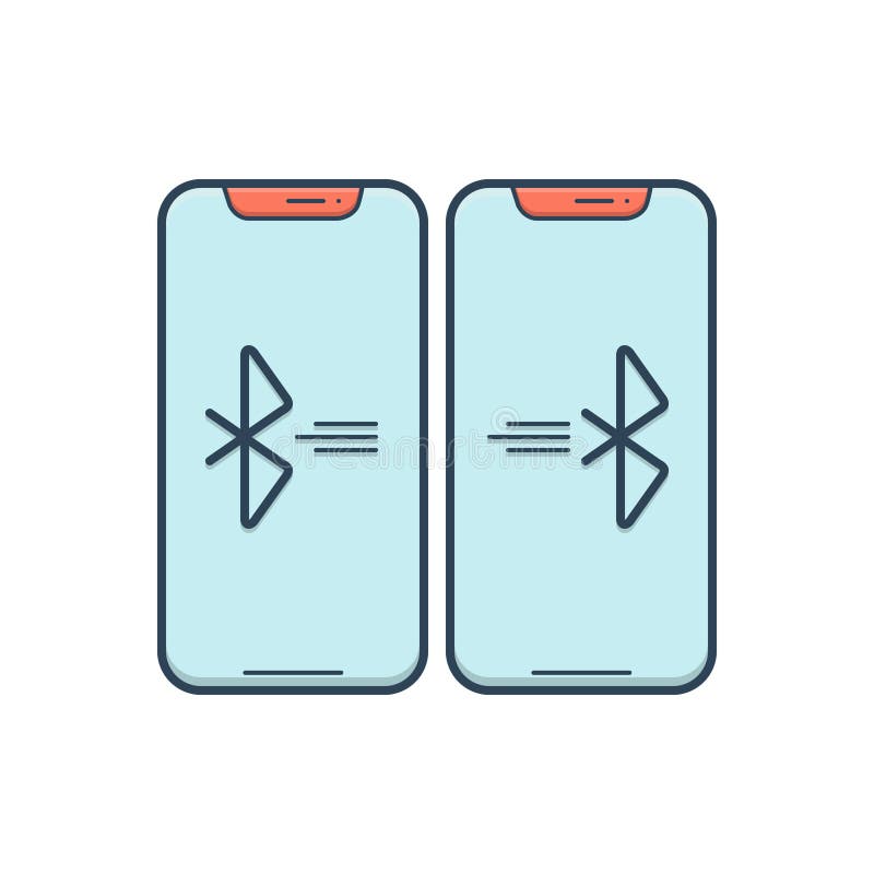 Color Illustration Icon for Bluetooth Connectivity, Transmission and ...