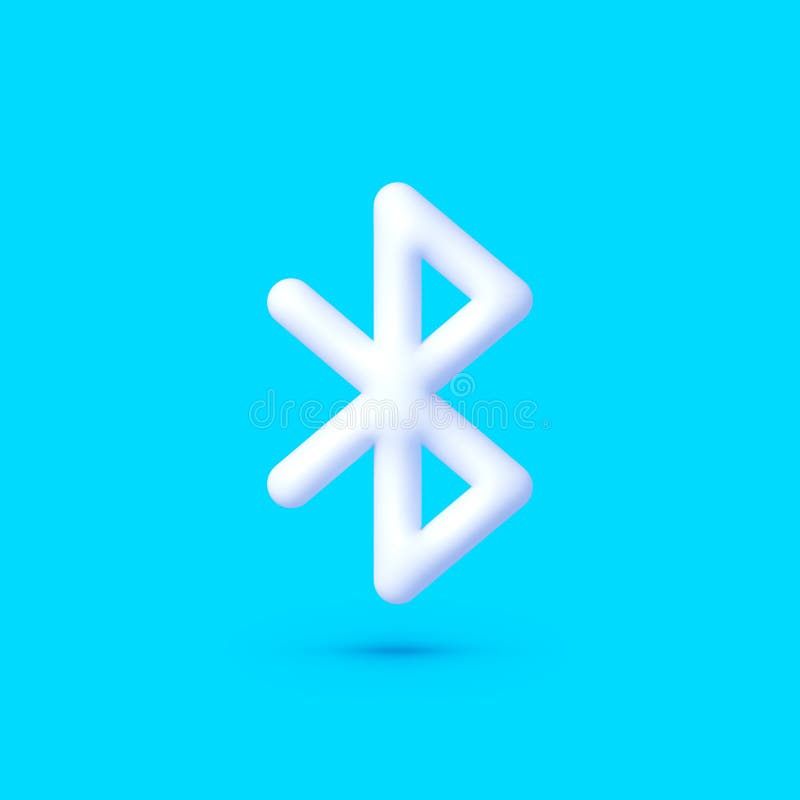 Bluetooth 3d Sign on Blue Background. Design Element Editorial Stock ...