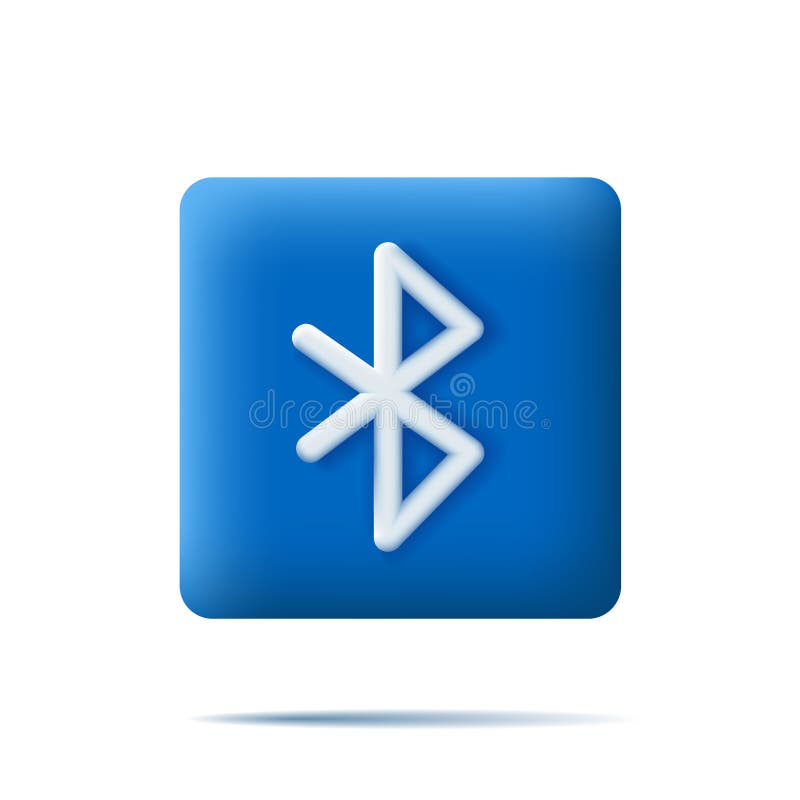 Bluetooth Icon, 3d Sign on Blue Square Volume Shape Editorial Stock ...