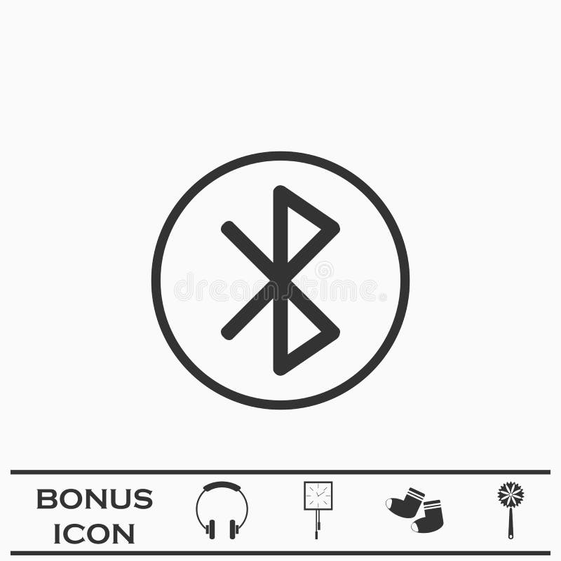 Bluetooth icon flat editorial photography. Illustration of design ...