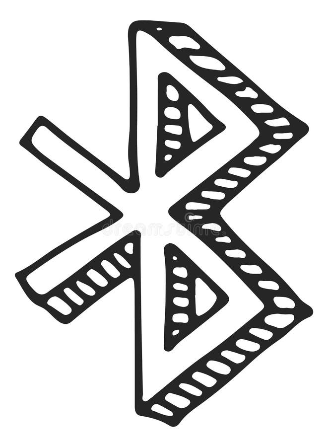 Bluetooth Icon. Hand Drawn Wireless Tech Symbol Editorial Stock Photo ...
