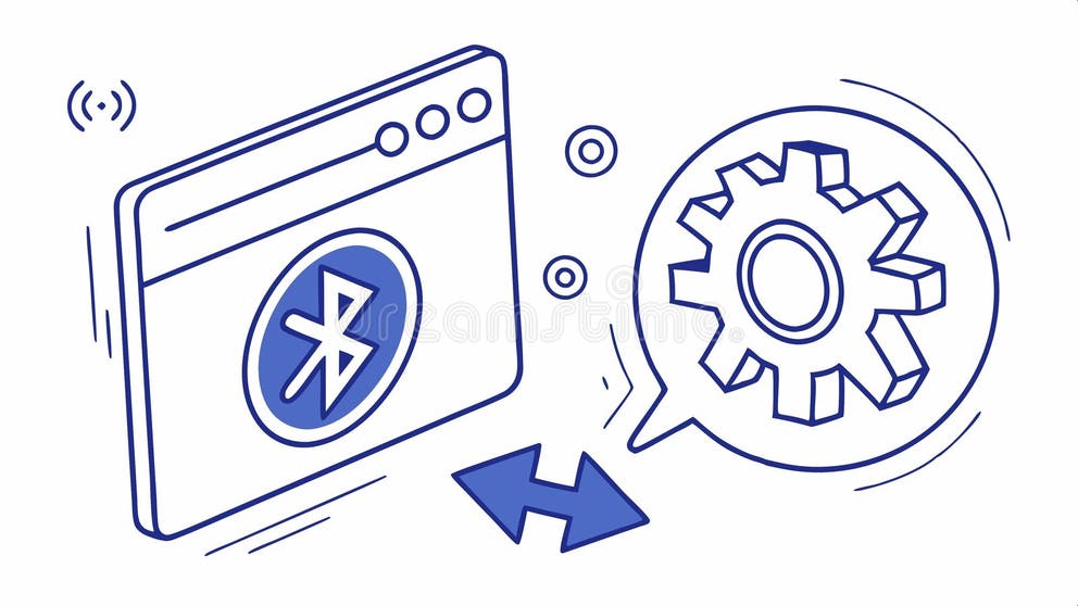 Bluetooth Icon on Screen, Wireless Device Graphic Vector Design ...