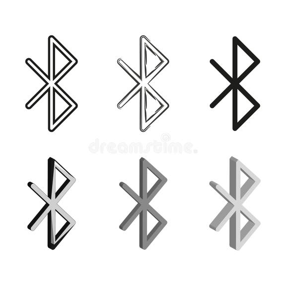 Bluetooth Icon Set. Wireless Connection Symbols. Black and White Design ...