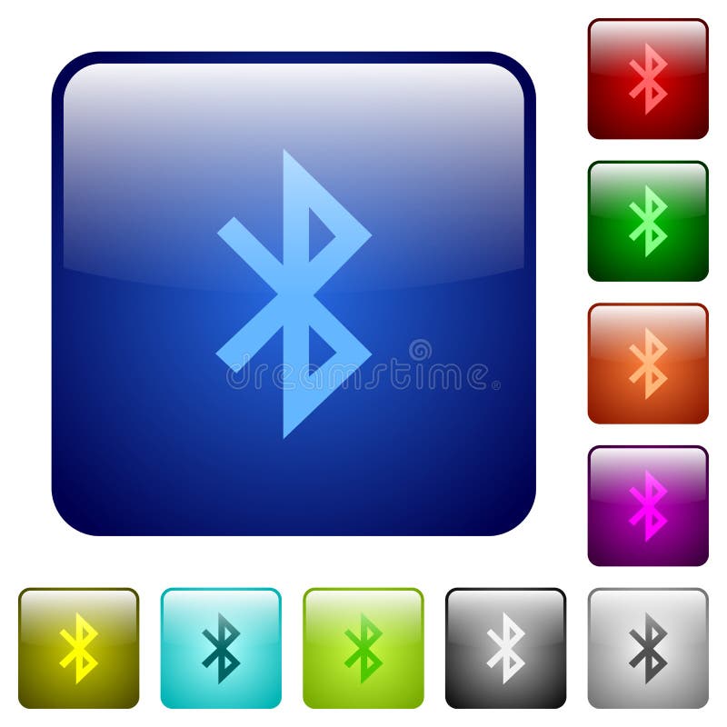 Bluetooth Color Square Buttons Editorial Stock Image - Illustration of ...