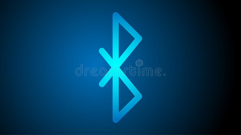 Bluetooth Neon Sign on Black Background, Isolate. Vector Editorial ...