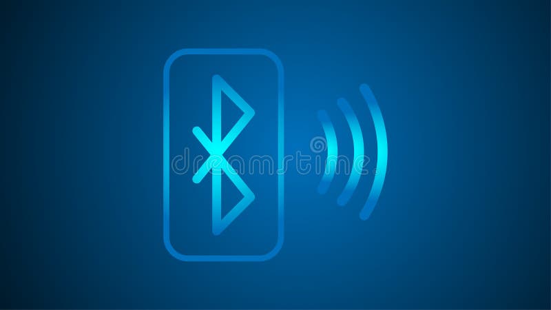 Bluetooth Neon Sign on Black Background, Isolate. Vector Editorial ...
