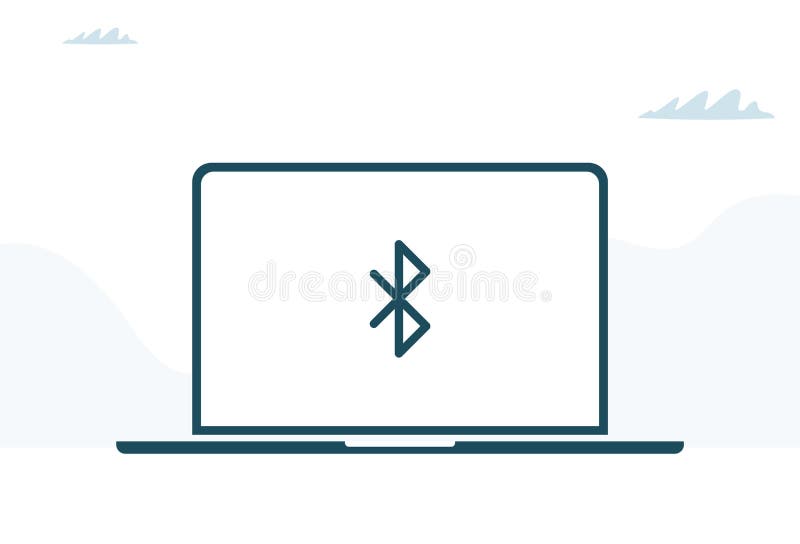 Bluetooth on Screen Laptop, PC. Bluetooth on Monitor Stock Vector ...