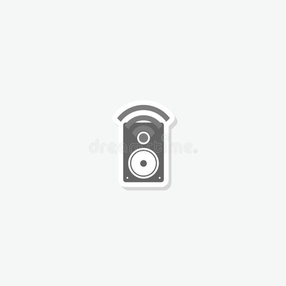 Bluetooth Speaker Icon Sticker Isolated on Gray Background Stock Vector ...