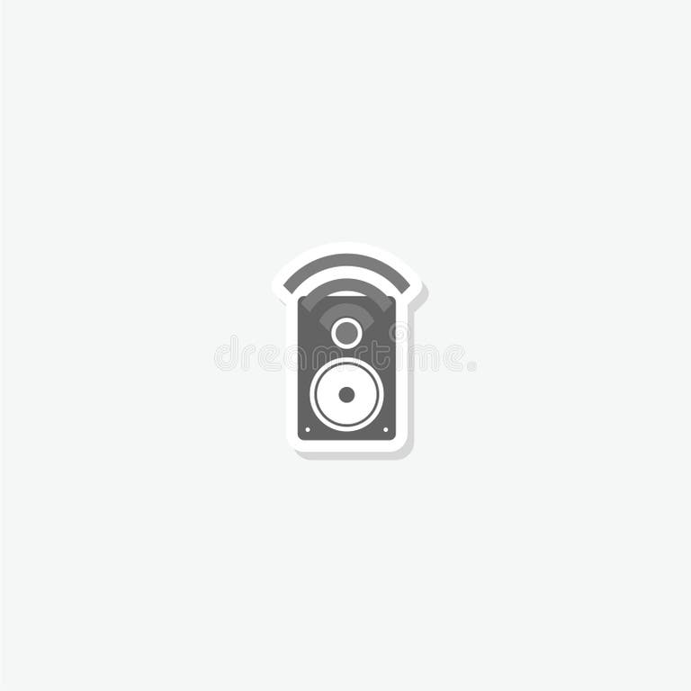 Bluetooth Speaker Icon Sticker Isolated on Gray Background Stock Vector ...