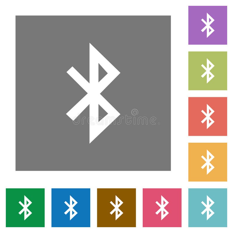 Bluetooth Square Flat Icons Editorial Stock Photo - Illustration of ...