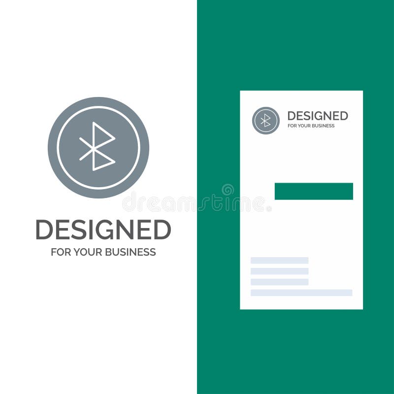 Bluetooth, Ui, User Interface Grey Logo Design and Business Card ...