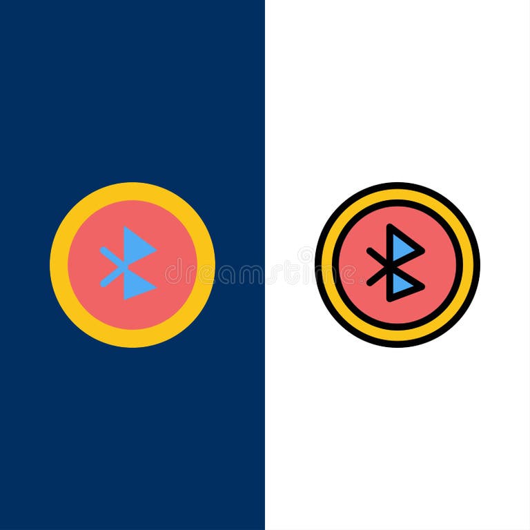 Bluetooth, Ui, User Interface Icons. Flat and Line Filled Icon Set ...