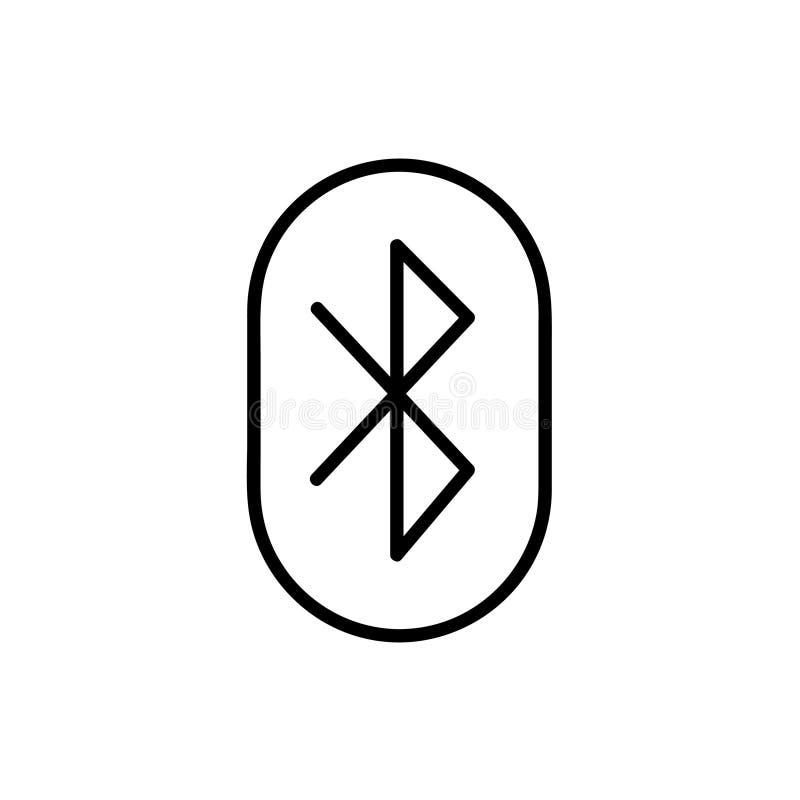 Bluetooth Vector Icon, Outline Style, Isolated on White Background ...