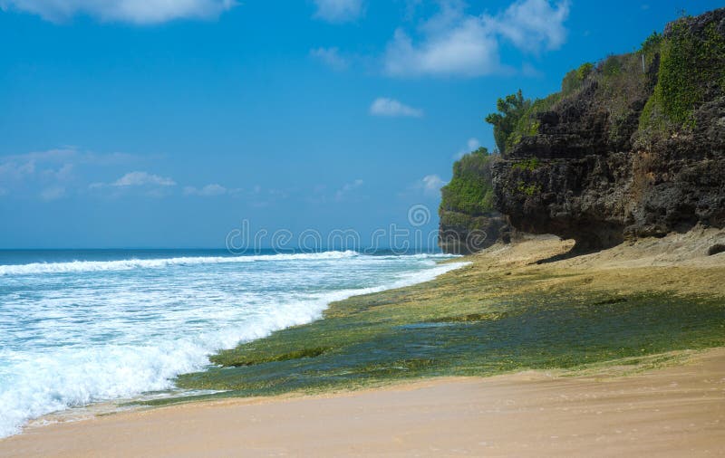 Bluew wave stock photo. Image of nature, cliff, dream - 51561938