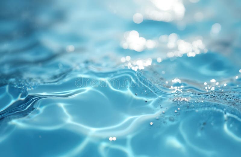 Bluewater Waves Texture Background. Clear Blue Ocean Water Surface with ...