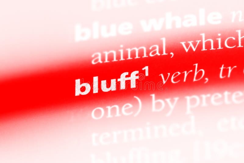 Bluff stock image. Image of page, english, definition - 114413187