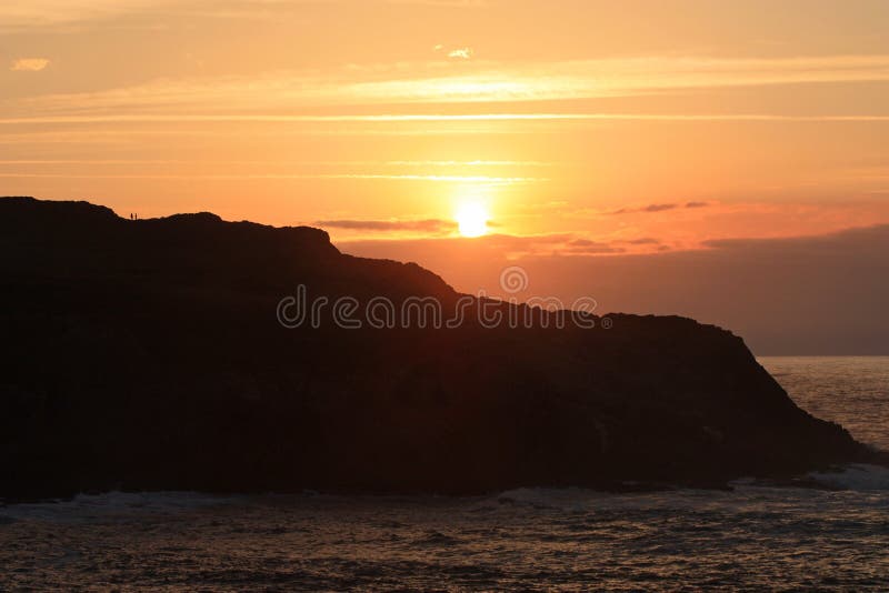 Bluff in sunset time stock image. Image of light, cantabria - 109342395