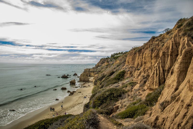 Bluffs at Malibu, California at Sunset Stock Image - Image of bluffs ...