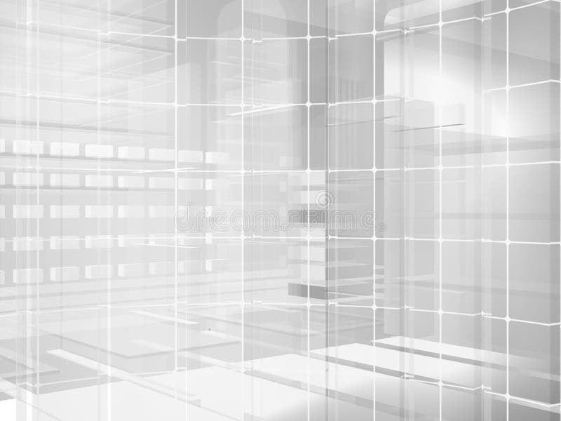 Bluish Architectural Image of Windows Wall in Perspective Stock ...