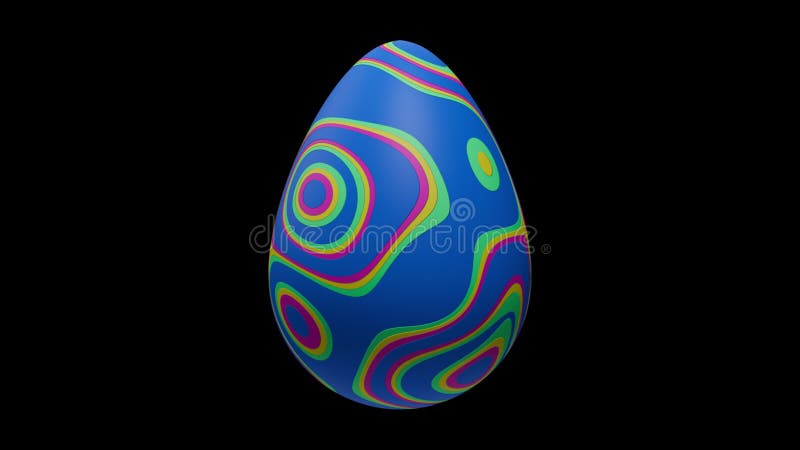 Bluish Colored Easter Egg Spinning on Alpha Background Stock Video ...