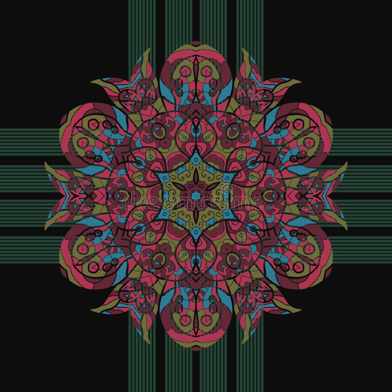 Blumen-Orient-Muster in Den Pastellfarben. Vektor Abbildung ...