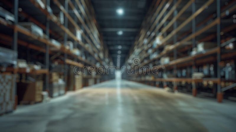 Blur Background of Abandoned Storage or Warehouse with Box on Shelf ...