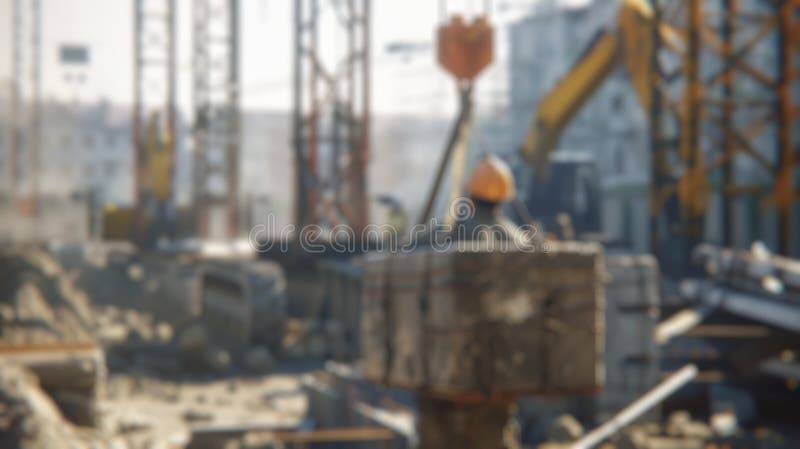 Blur Background of Skilled Civil Engineer Looking at Construction Site ...