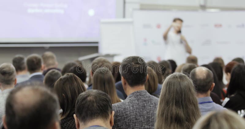 Speaker with Microphone at USRF Conference in Stock Video - Video of ...