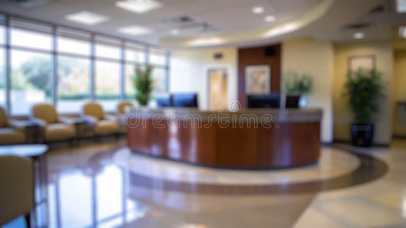 Blur Background of Modern Office Interior Environment with Workstation ...