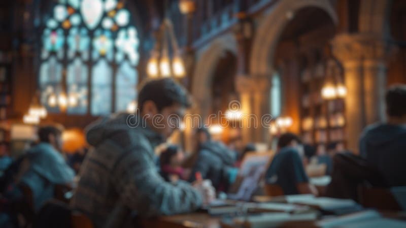 Blur Background of Student Studying and Learning the Lesson at Library ...