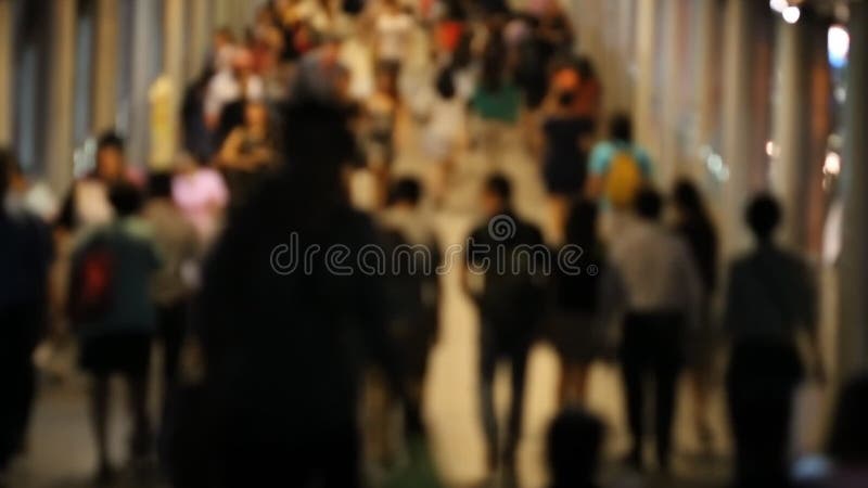 Crowd of People Moving Fast, Long Exposure Time Lapse, Modern Densely ...