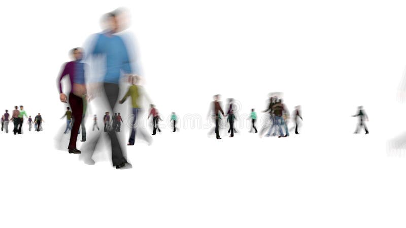 Blur Crowd of People on White Bg 3d Stock Illustration - Illustration ...