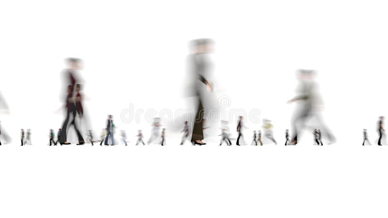 Blur Crowd of Rush People on White Bg 3d Stock Illustration ...