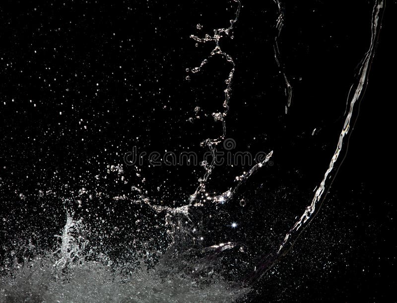 Blur Defocus Image of Water Hit Wall Ground, Explode into Drop Droplet ...