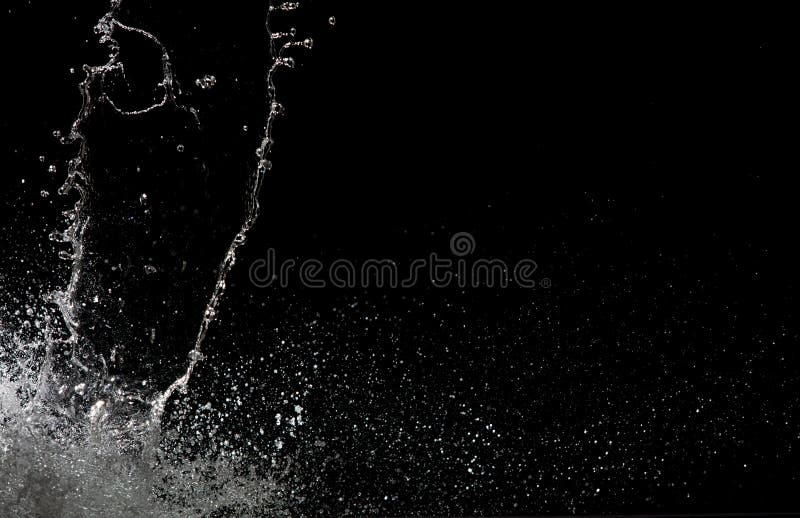 Blur Defocus Image of Water Hit Wall Ground, Explode into Drop Droplet ...
